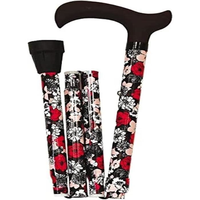 Canne Pliable, Extensible, Aluminium, Fleurs Rouges[N191] - Cdiscount Sport