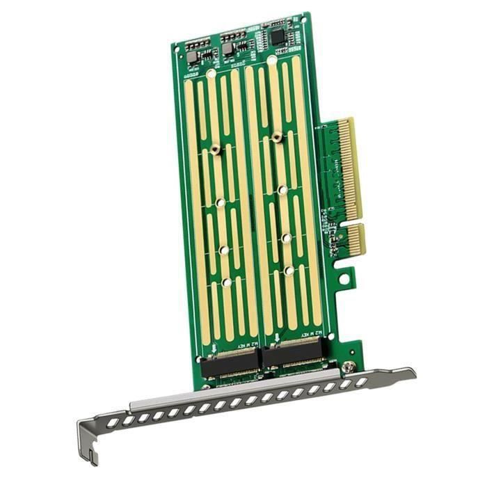 Double M.2 PCIe Adaptateur M2 SSD NVME (m-Clé) SATA (b-Clé) 22110 2280 ...