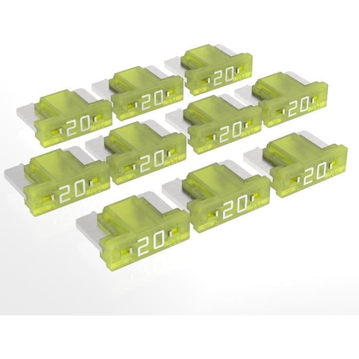 Mini Lp Fusibles À Lame 2A - 30A Fusible Enfichable D'Automobile Choix : 20A Ampère Jaune, 10 ...