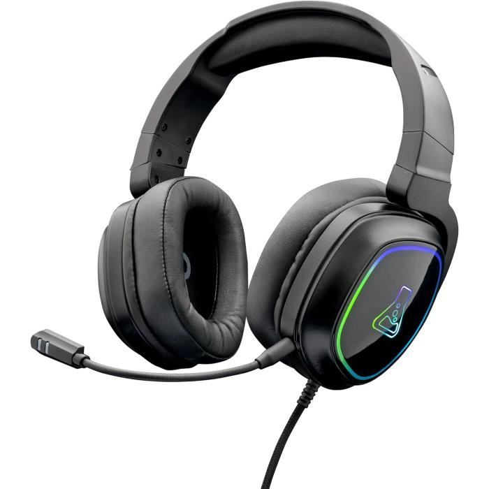 Casque Gaming, Korp Radium Casque Gamer Avec Micro Detachable, Casque ...