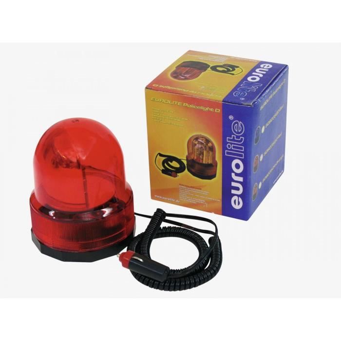 GYROPHARE COL-1221, ROUGE, 12V/21W EUROLITE 64002271 - Cdiscount Auto