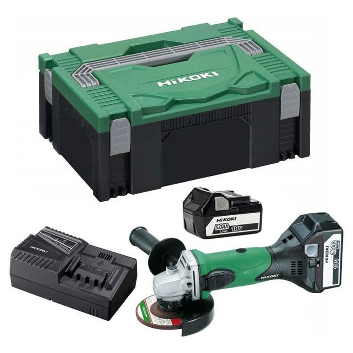 Meuleuse d'angle 18V Ø125 mm (2x5,0 Ah) en coffret - HIKOKI G18DSL2WUZ - Cdiscount Bricolage