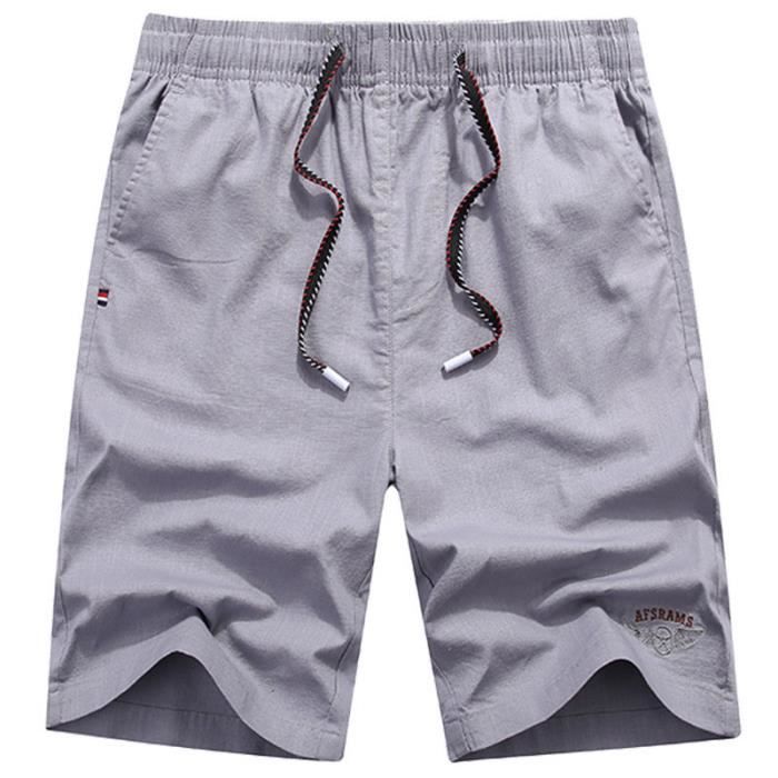 Short Homme en Lin Respirant Taille Elastique Coupe Ample Short Ete ...