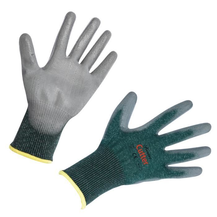 Gants de protection anticoupure Keron Cutter - gris/vert - Taille 8 ...