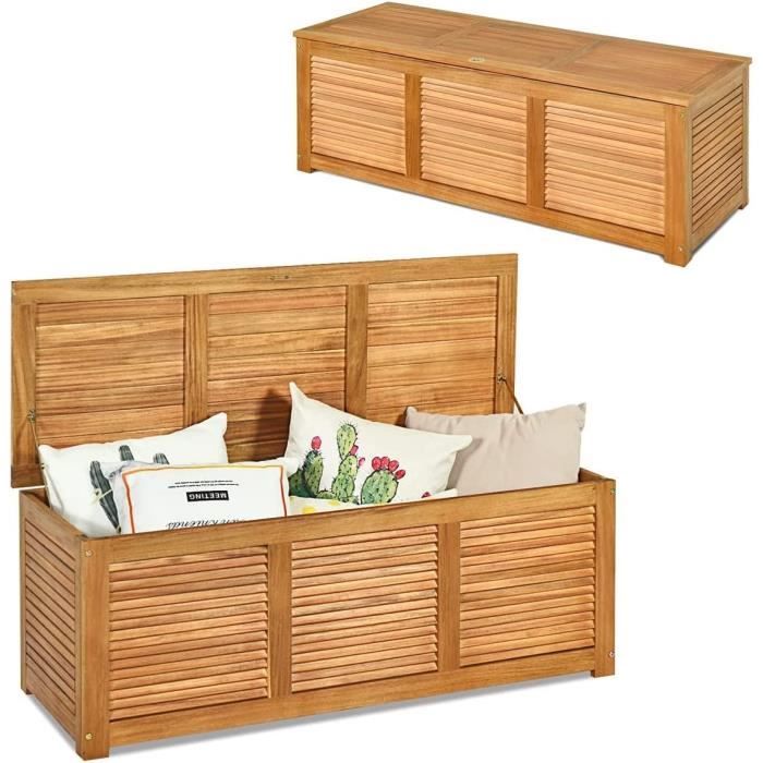 RELAX4LIFE Coffre de Rangement Jardin Certifié FSC® en Bois d'Acacia ...