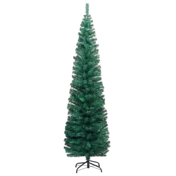 Sapin de Noël artificiel mince avec support Vert 240 cm PVC - SALUTUYA - BD15628 - Cdiscount Maison