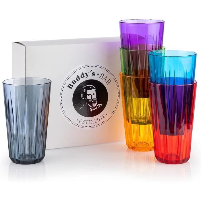 Lot De 6 Verres À Boire En Plastique Tritan De 0,5 L Sans Bpa, Aspect ...