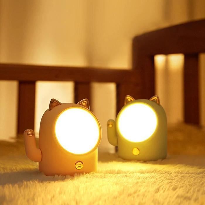 Rouge Lampe de table lumineuse LED tactile dimmable recharge USB chat ...