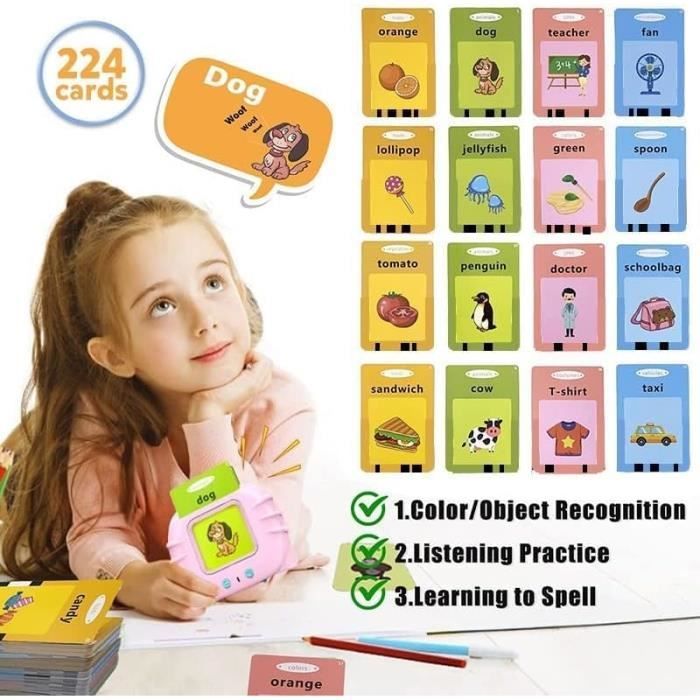 Cartes Flash Parlantes pour Enfants - Jouet éducatif - 112 Feuilles de ...