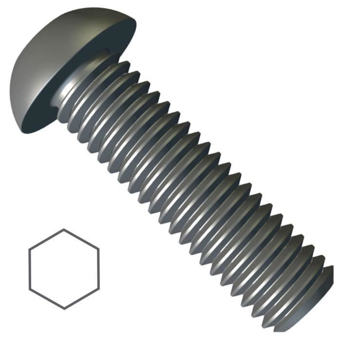 M4 16Mm (Paquet De 10) Vis Ecrous À Douille Hexagonale Vis À Tête De Bouton Boulons À Douille ...