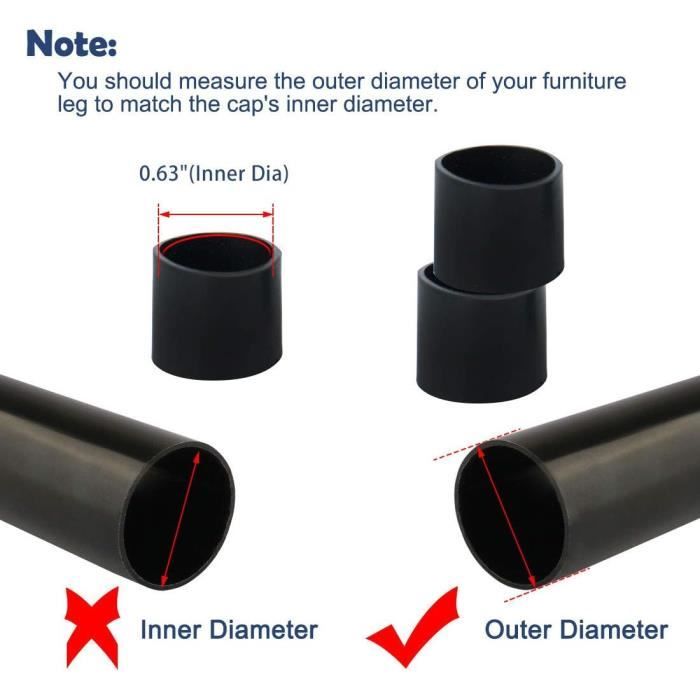 30pcs Embout Pied de Chasie Meuble Embout Tube Jambe Patin Capuchon ...