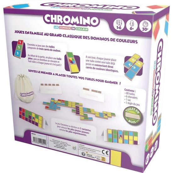 Jeu de Domino de couleurs Chromino - Asmodee - Jeu de société - Jeu de ...