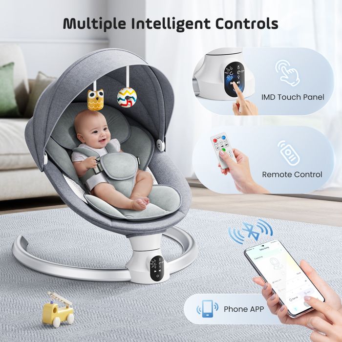 Balancelle bebe electrique jusqu’à 9 kg, télécommande et wireless pour ...