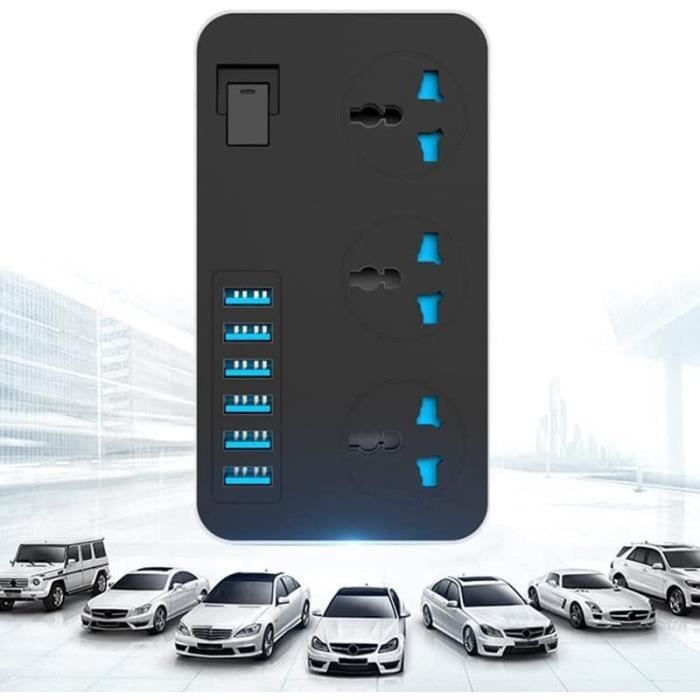 Multiprise Avec 3 Prises 6 Ports Usb 5V 3A 3000W 16A Protecteur De ...