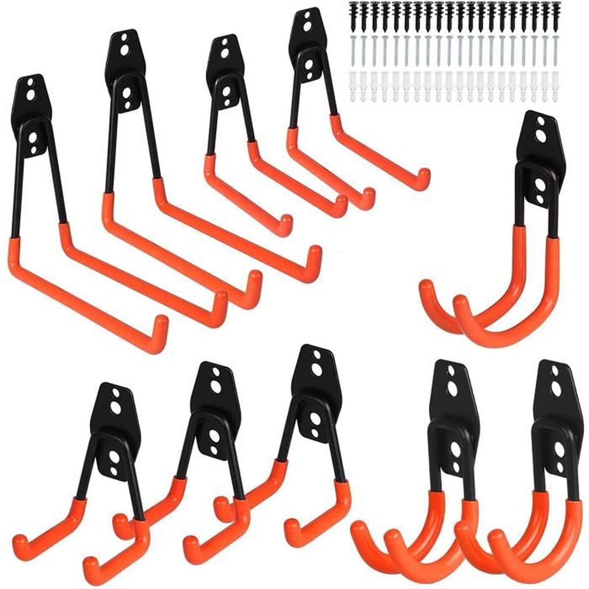 Lot de 10 Crochets Doubles utilitaires - rangement de garage - pour ...