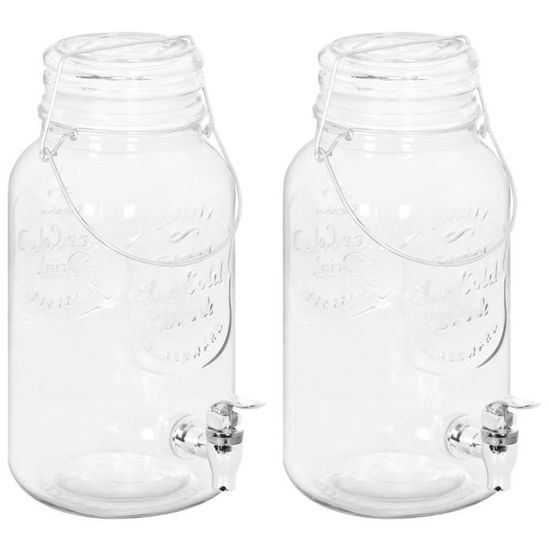 AKOZON Distributeurs de boissons 2 pcs 3800 ml Verre - AKO7867917056093 - Cdiscount Electroménager