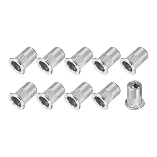 Rivet Écrous (M8) 10 Pcs, 304 Inox Acier Moleté Fileté Insert Écrous ...