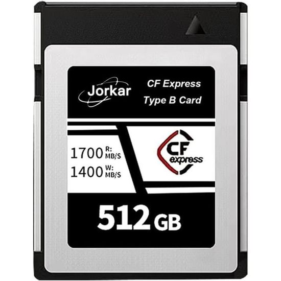 Jorkar CFExpress Type B Carte Mémoire 512Go pour Caméra Nikon Z6/Z7/Z9 ...