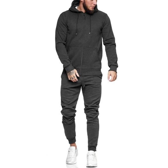Ensemble de survêtement pour homme - Survêt 3000 - Gris foncé - Manches ...