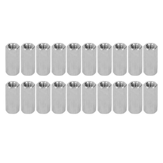Zerone écrou d'accouplement à tige hexagonale 20 pièces écrou d'accouplement hexagonal M6x1 ...
