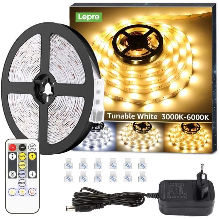 Lepro Ruban LED 10m, Bande LED Lumière Blanche Tunable(3000-6000K ...