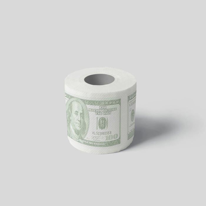 PAPIER TOILETTE-Scratch Cash Toilet Paper – Billets sur papier toilette ...
