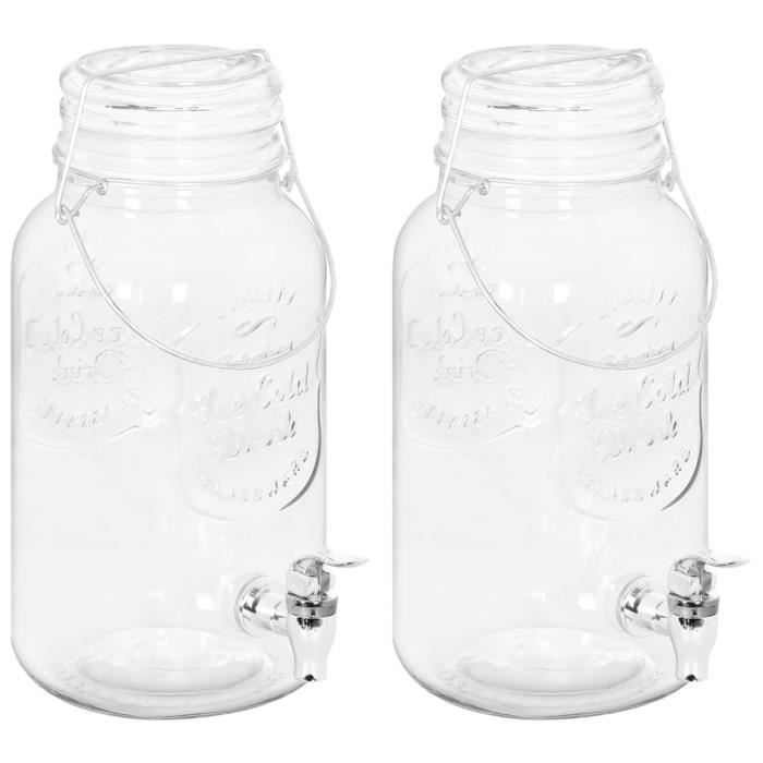 AKOZON Distributeurs de boissons 2 pcs 3800 ml Verre - AKO7867917056093 ...