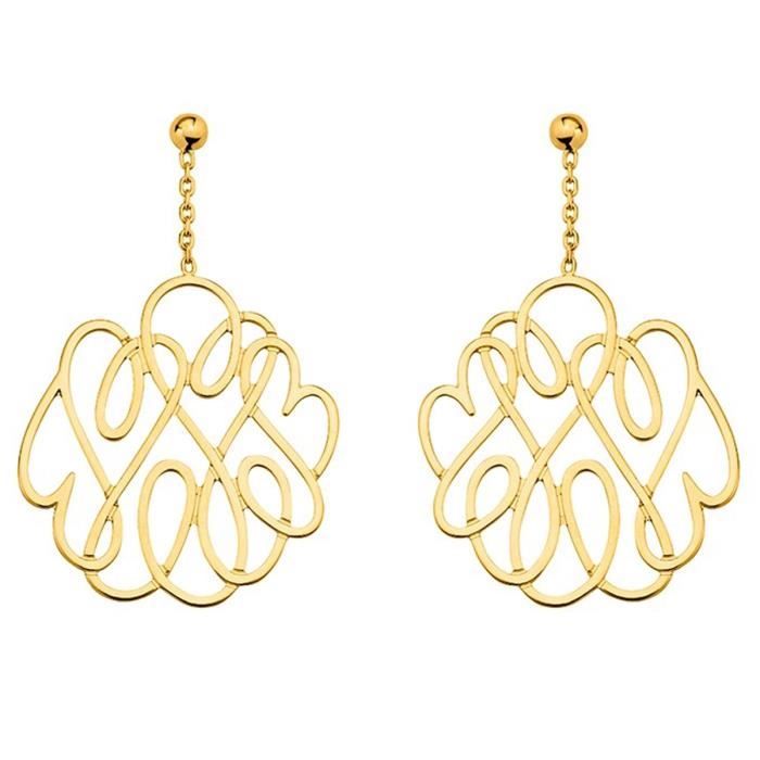 Boucles Plaqué Or 'Cléopatra' doré - 37x25 mm [R5709] - Achat / Vente ...