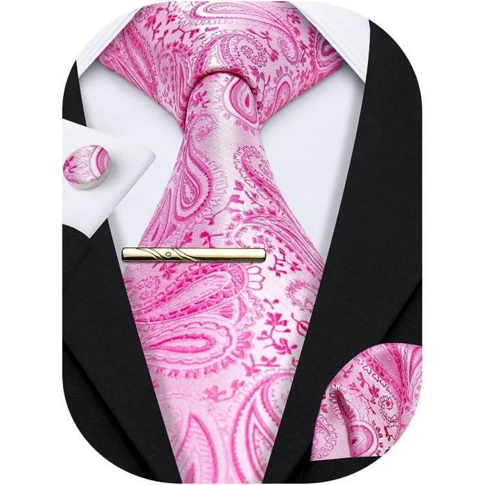 Cravate En Soie Pour Homme Motif Cachemire Floral[x2183] rose clair ...