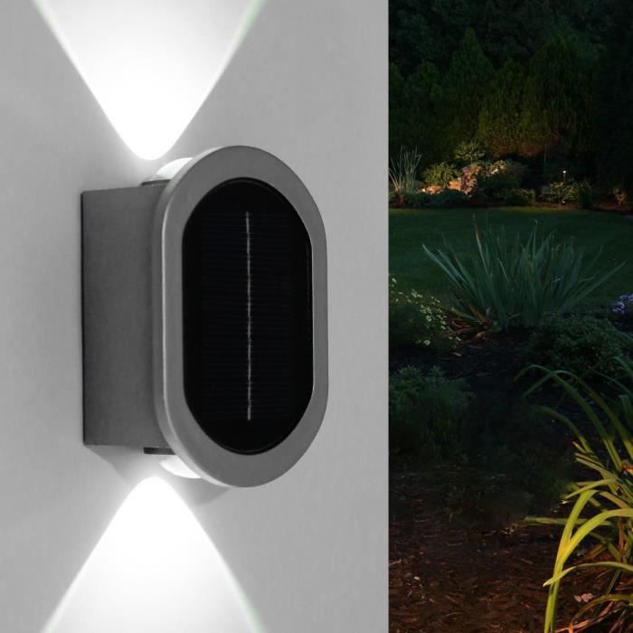 Led Mur Solaire Led Ip65 Lampe Murale Solaire Étanche De Haut (Couleur ...