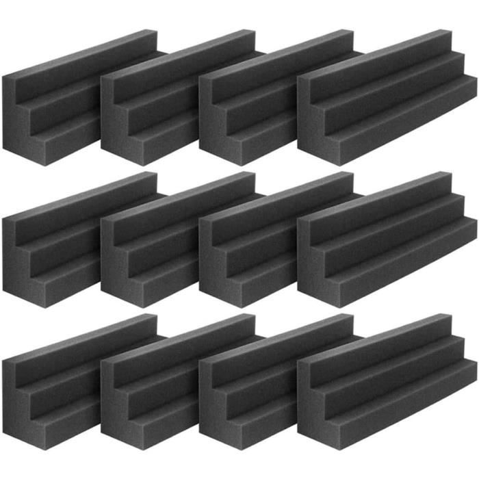 12 Pièces Acoustique Trap Studio Mousse Isolant Acoustique Panneau Un ...