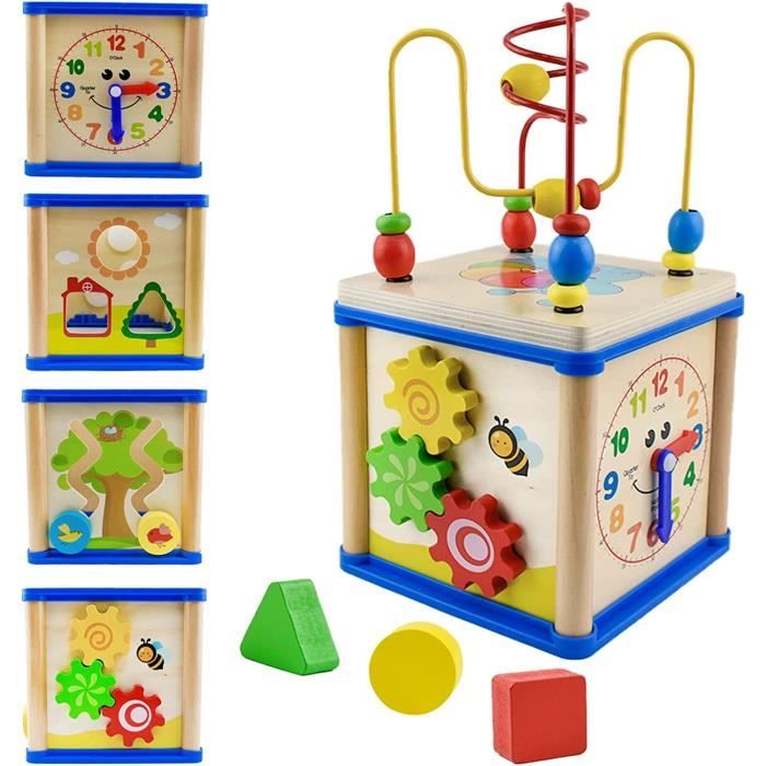 5 en 1 Cube Activite de Motricité en Bois Multifonctions Jouet Cadeau ... 5 en 1 Cube Activite de Motricité en Bois Multifonctions Jouet Cadeau ...