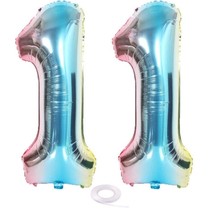 Ballon XL chiffre 11 Ballon arc-en-ciel pour fille et garçon Ballons ...
