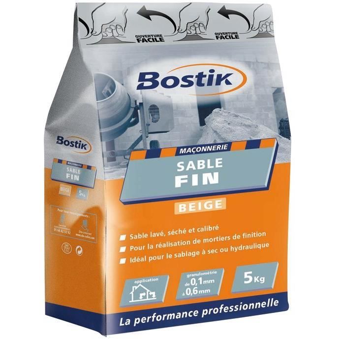 Sable fin - BOSTIK - 5 kg - Idéal pour les travaux de finition - Facile ...