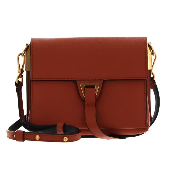 COCCINELLE Louise Crossbody Chestnut / Noir [149745] - sac à épaule ...