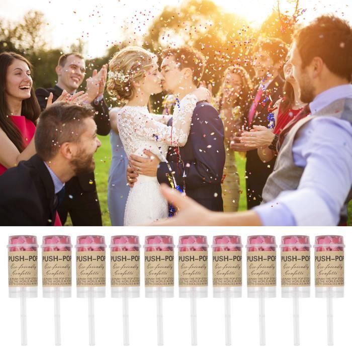 Confettis Pop De Poussée 10 Pcs Push Pop Confetti Poppers Cannon ...