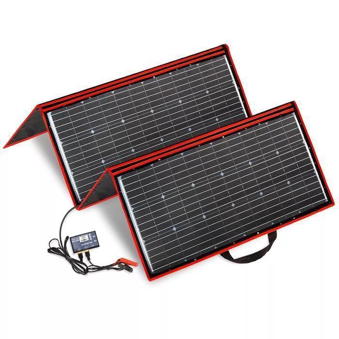 DOKIO 80W Kit Panneau Solaire Pliable Portable monocristallin avec 2 Ports USB pour Plein air ...