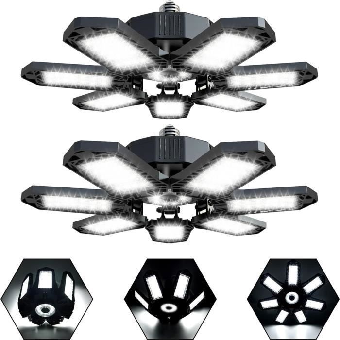 2PACK Éclairage LED Garage,320W Plafonnier d'atelier à LED 24000LM ...