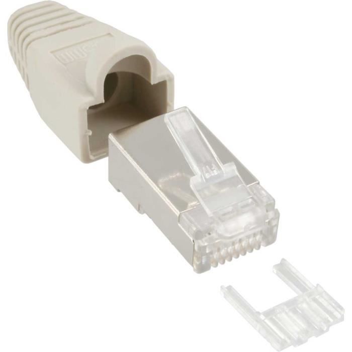 Connecteur RJ45 - InLine® - Blindé - 10 pièces - Beige - Insertion ...
