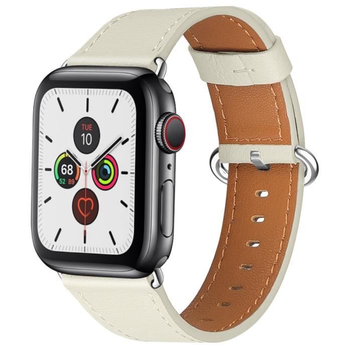 Bracelet Pour Montre Connectée Véritable Bracelet En Cuir Pour Apple ...