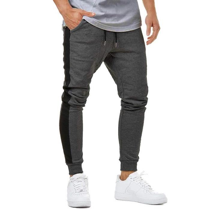 Minetom Homme Pantalons de Sport Running Training Pants Slim Cargo Jogging Fitness Gym Rayure ...