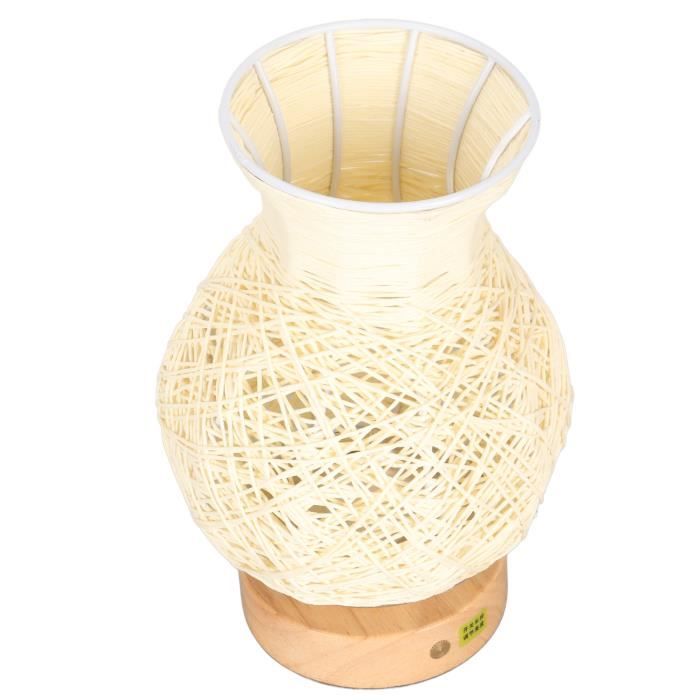 Lampe de chevet - OMABETA - Vase en rotin - Rechargeable USB - Lumière ...