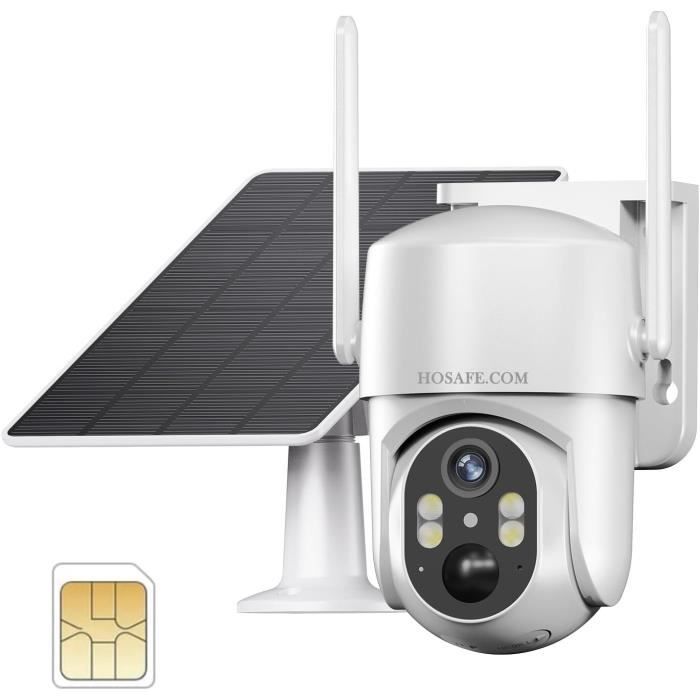 4G Lte Caméra Surveillance Extérieur Solaire Sans Fil,2K Hd 4G Batterie Camera Avec Carte Sim ...