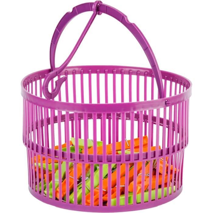 Axentia 133358 Panier à échelons télescopique, Panier à Chevilles en Plastique avec poignée et ...