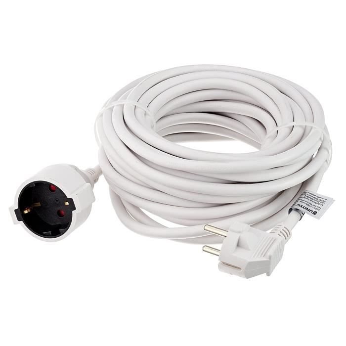 Unitec 44544 Rallonge Schuko H05VV-F 3G 1,5 mm² - 10 m Blanc (Import ...