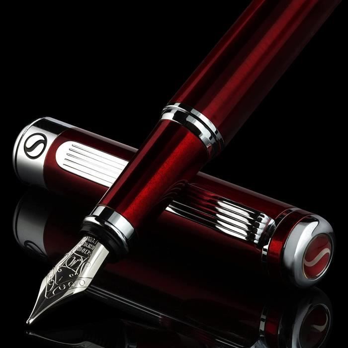 Scriveiner Stylo Plume Deep Crimson Red – Superbe Stylo avec Finition ...