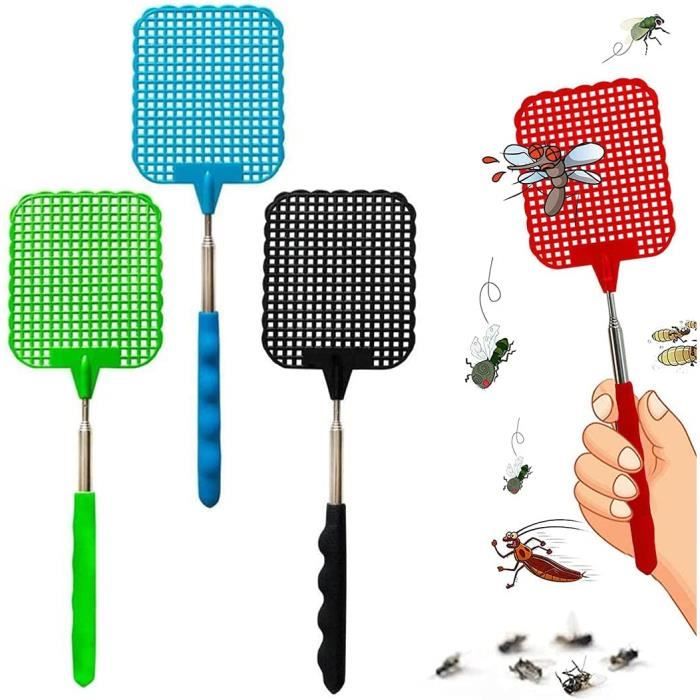 BluVast Tapette à Mouches,Fly Swats Tapette, 4 Pack Grande Tapette à ...