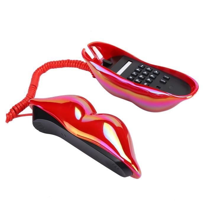 Téléphone fixe design lèvres rouges - idéal maison et bureau ...