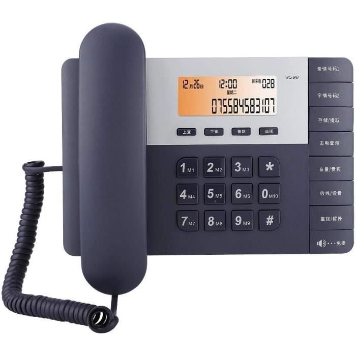 Téléphone Fixe Domestique Filaire W598 - Appel Mains Libres Hd ...