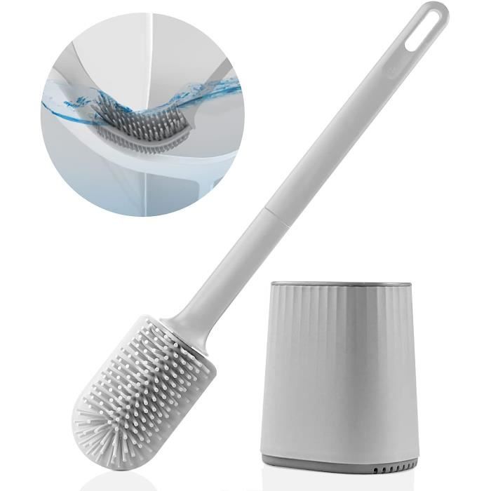 Brosse De Toilette Brosse Wc Avec Tête De Brosse 3 En 1 Silicone Flexible, Balayette Wc Avec ...